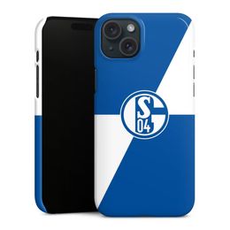 DeinDesign iPhone 15 Plus Handy Premium Case Smartphone Handyh&uuml;lle Schutzh&uuml;lle gl&auml;nzend Official Licensed Product Fc Schalke 04 Bundesliga Premium Case