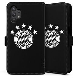 DeinDesign Galaxy A32 5G Handy Klapph&uuml;lle Handyh&uuml;lle aus Kunst Leder schwarz Flip Case Fcb Transparent Fc Bayern M&uuml;nchen Sideflip mit langer Lasche