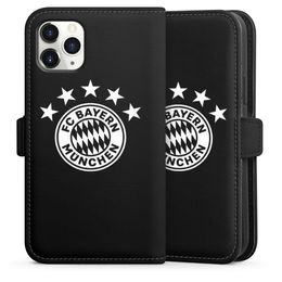 DeinDesign iPhone 11 Pro Handy Klapph&uuml;lle Handyh&uuml;lle aus Kunst Leder schwarz Flip Case Fcb Transparent Fc Bayern M&uuml;nchen Sideflip mit Lasche