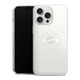 DeinDesign iPhone 15 Pro Max Handy Silikon H&uuml;lle Case transparent Handyh&uuml;lle Fcb Transparent Fc Bayern M&uuml;nchen Silikon Case