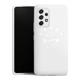 DeinDesign Galaxy A53 5G Handy Silikon H&uuml;lle Case wei&szlig; Handyh&uuml;lle Transparent Fcb Fc Bayern M&uuml;nchen Silikon Case