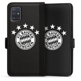 DeinDesign Galaxy A51 Handy Klapph&uuml;lle Handyh&uuml;lle aus Kunst Leder schwarz Flip Case Fcb Transparent Fc Bayern M&uuml;nchen Sideflip mit Lasche