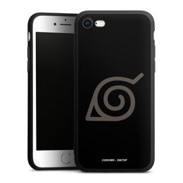 DeinDesign iPhone SE (2020) Handy Premium Silikon H&uuml;lle Handyh&uuml;lle schwarz Case Naruto Shippuden Logo Konoha Silikon Premium Case