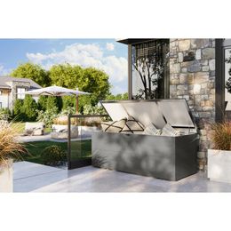 Karibu Garten-Aufbewahrungsbox 'Meissa 3' graualuminium 199,5 x 71 x 95 cm