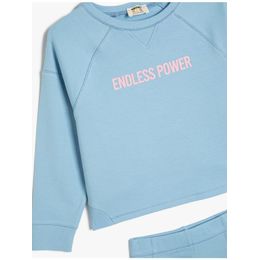 KOTON 2tlg. Outfit: Sweatshirt/Hose in Blau | Gr.: 7-8 Jahre