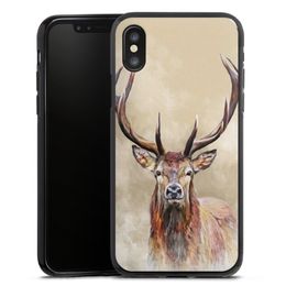 DeinDesign iPhone X Handy Silikon H&uuml;lle Case schwarz Handyh&uuml;lle Animal Look Deer Reindeer