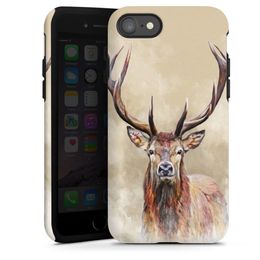 DeinDesign iPhone SE (2020) Handy Panzer Handyh&uuml;lle robuste Outdoor H&uuml;lle Schutzh&uuml;lle matt Deer Reindeer Animal Look Tough Case