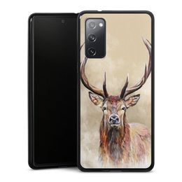 DeinDesign Galaxy S20 FE 5G Handy Silikon H&uuml;lle Case schwarz Handyh&uuml;lle Animal Look Deer Reindeer