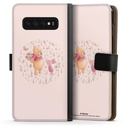DeinDesign Galaxy S10 Handy Klapphülle Handyhülle aus Kunst Leder schwarz Flip Case Official Licensed Product Disney Winnie The Pooh Piglet Sideflip mit Lasche