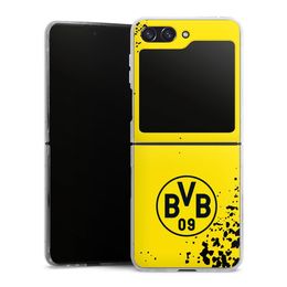 DeinDesign Galaxy Z Flip 5 Handy Hard Case Schutzh&uuml;lle transparent Smartphone Handy H&uuml;lle Borussia Dortmund Borusse Official Licensed Product Hard Case