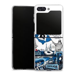 DeinDesign Galaxy Z Flip 5 Handy Hard Case Schutzh&uuml;lle transparent Smartphone Handy H&uuml;lle Ascent Official Licensed Product Hamburger Sv Hard Case