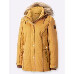 WITT Damen Steppjacke mit Pelz-Imitat, abkn&ouml;pfbar, ocker, Gr&ouml;&szlig;e 42
