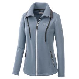 WITT Damen Fleecejacke mit schr&auml;gen Rei&szlig;verschluss-Taschen, bleu, Gr&ouml;&szlig;e 40
