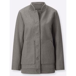 WITT Damen Jacke mit Stehkragen, graphit-meliert, Gr&ouml;&szlig;e 44