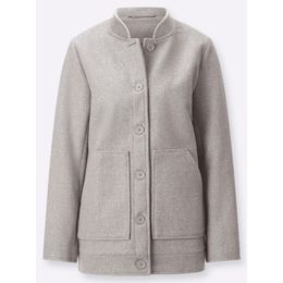 WITT Damen Jacke mit Stehkragen, grau-meliert, Gr&ouml;&szlig;e 52