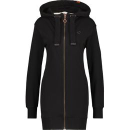 alife and kickin Kapuzensweatjacke ALIFE & KICKIN "Damen JasinaAK A", Damen, Gr. XS, schwarz (moonless), 100% Baumwolle, Sweatjacken