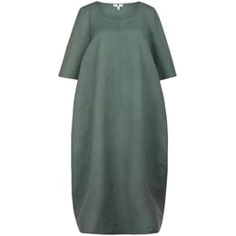Emilia Lay - Kleid mit 3/4-Arm, gr&uuml;n, Gr. 50 / XL - Leinen