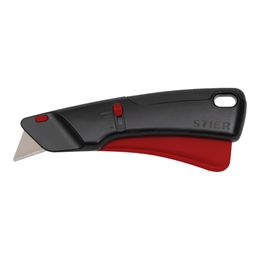 STIER Sicherheits-Cuttermesser Premium mit 10 Ersatz-Klingen, automatischem Klingeneinzug (906286)