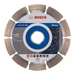 Bosch Diamanttrennscheibe Standard for Stone 125 x 22,23 x 1,6 x 10 mm aus Stahl mit Diamanttrennscheibe für Stein, 2608602598)