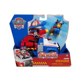 Spin Master Paw Patrol Fire Rescue - Chases Rettungsfahrzeug, Spielfahrzeug mit Geschoss-Abwurf und Chase Spielfigur