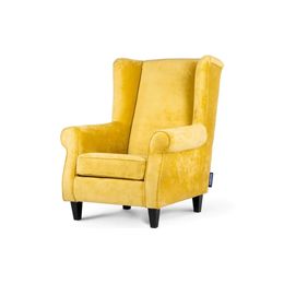 KONSIMO Ohrensessel Miles gelb Ma&szlig;e (cm): B: 82 H: 105 Sessel & Hocker > Sessel nach Material > Stoff Sessel &raquo; Sofa DE