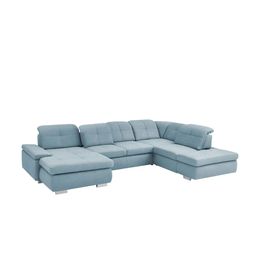 Kollektion Kraft Wohnlandschaft aus Mikrofaser Affair blau Ma&szlig;e (cm): B: 371 H: 100 T: 260.0 &raquo; M&ouml;bel Kraft