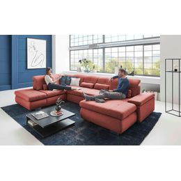 Kollektion Kraft Wohnlandschaft aus Mikrofaser Affair rot Ma&szlig;e (cm): B: 371 H: 100 T: 260.0 &raquo; M&ouml;bel Kraft