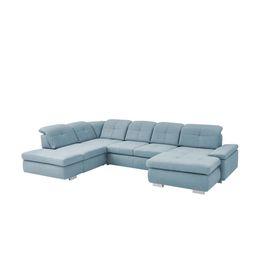 Kollektion Kraft Wohnlandschaft aus Mikrofaser Affair blau Ma&szlig;e (cm): B: 371 H: 100 T: 260.0 &raquo; M&ouml;bel Kraft