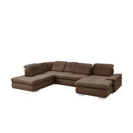 Kollektion Kraft Wohnlandschaft aus Mikrofaser Affair braun Ma&szlig;e (cm): B: 371 H: 100 T: 260.0 &raquo; M&ouml;bel Kraft