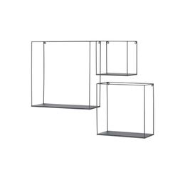 Möbel Kraft Wandregal 3er-Set schwarz Maße (cm): B: 40 H: 40 T: 15.0 » Möbel Kraft