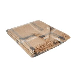 Möbel Kraft Plaid mit Fransen braun Synthetik Maße (cm): B: 127 » Möbel Kraft