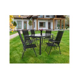 M&ouml;bel Kraft Gartenm&ouml;bel 7er-Set schwarz Ma&szlig;e (cm): B: 190 H: 76 &raquo; M&ouml;bel Kraft