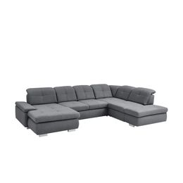 Kollektion Kraft Wohnlandschaft aus Mikrofaser Affair grau Ma&szlig;e (cm): B: 371 H: 100 T: 260.0 &raquo; M&ouml;bel Kraft