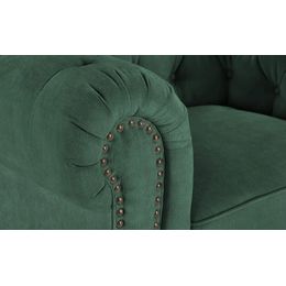 Primo Sessel Chesterfield Stoff gr&uuml;n Ma&szlig;e (cm): B: 124 H: 80 T: 100.0 &raquo; M&ouml;bel Kraft