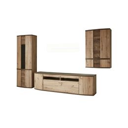 Primo Wohnwand Gabbro holzfarben Maße (cm): B: 357 H: 209 T: 50.0 » Möbel Kraft