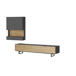 Jette Home Wohnkombination Como grau Maße (cm): B: 287 H: 200 T: 46.0 » Möbel Kraft