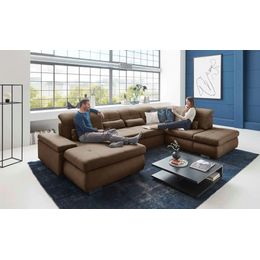 Kollektion Kraft Wohnlandschaft aus Mikrofaser Affair braun Ma&szlig;e (cm): B: 371 H: 100 T: 260.0 &raquo; M&ouml;bel Kraft