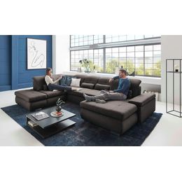 Kollektion Kraft Wohnlandschaft aus Mikrofaser Affair braun Ma&szlig;e (cm): B: 371 H: 100 T: 260.0 &raquo; M&ouml;bel Kraft