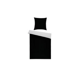 CS Schmal como Satin Wende-Bettw&auml;sche Satin Piping schwarz Ma&szlig;e (cm): B: 135 &raquo; M&ouml;bel Kraft