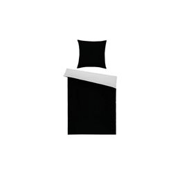 CS Schmal como Satin Wende-Bettw&auml;sche Satin Piping schwarz Ma&szlig;e (cm): B: 155 &raquo; M&ouml;bel Kraft