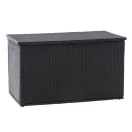 In And OutdoorMatch Rattan Aufbewahrungsbox Raymundo - 129 x 57 x 59 cm Schwarz - Gartenkissenbox - Wasserdicht - Mit Deckel - Für drinnen & draußen - Gartenbox