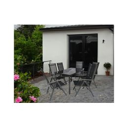 M&ouml;bel Kraft Gartenm&ouml;bel 7er-Set schwarz Ma&szlig;e (cm): B: 140 H: 73 &raquo; M&ouml;bel Kraft