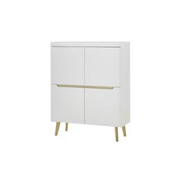 Möbel Kraft Highboard weiß Maße (cm): B: 107 H: 134 T: 40.0 » Möbel Kraft