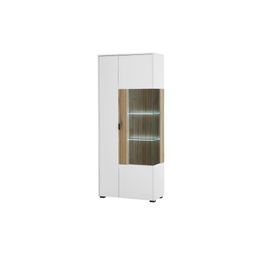 Möbel Kraft Vitrine weiß Maße (cm): B: 75 H: 180 T: 38.0 » Möbel Kraft