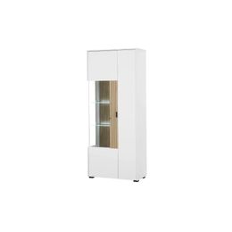 Möbel Kraft Vitrine weiß Maße (cm): B: 75 H: 180 T: 38.0 » Möbel Kraft