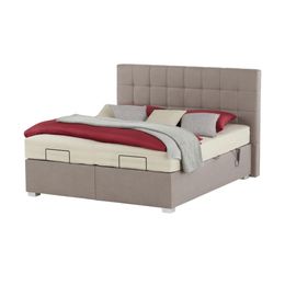 vanDoorn Motor-Boxspringbett mit Bettkasten Ohio - beige - Materialmix - 192 cm - 129 cm - Möbel Kraft