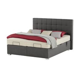 vanDoorn Motor-Boxspringbett mit Bettkasten Ohio - grau - Materialmix - 192 cm - 129 cm - Möbel Kraft