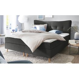 M&ouml;bel Kraft Boxspringbett grau Ma&szlig;e (cm): B: 177 H: 122 &raquo; M&ouml;bel Kraft