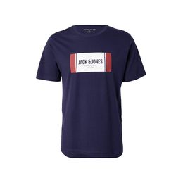 Jack & Jones JACK & JONES T-Shirt 'JJHayato' Herren Gr&ouml;&szlig;e S navy / dunkelrot / wei&szlig;
