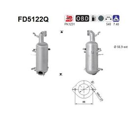 AS Ruß-/Partikelfilter, AbgASanlage für ALFA ROMEO SUZUKI DODGE JEEP FIAT LANCIA 68079279AD 68079279AC 68079279AB FD5122Q